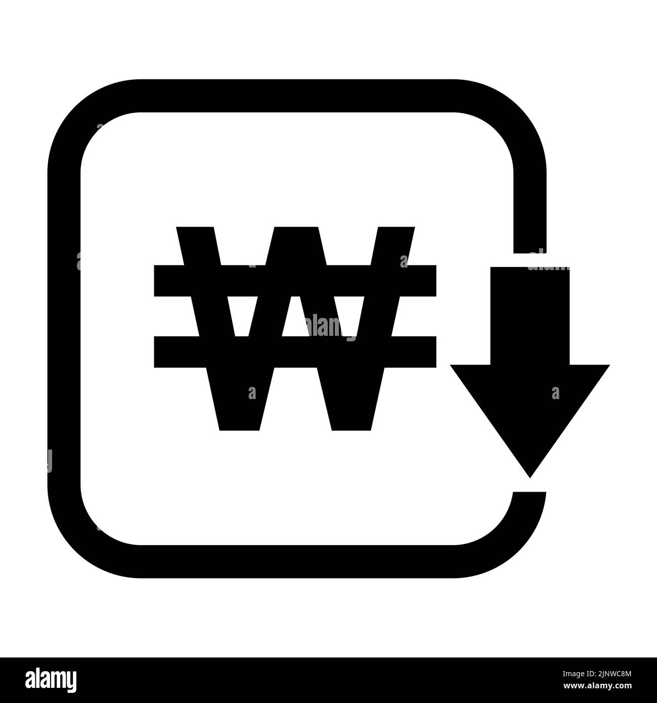 Cost reduction- decrease won icon. Vector symbol isolated on background Stock Vector Image & Art ...