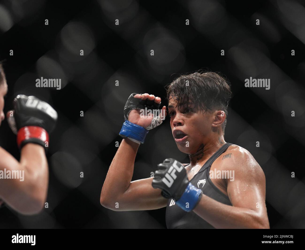 SAN DIEGO, CA - AUGUST 13: (R-L) Iasmin Lucindo battles Yazmin Jauregui ...