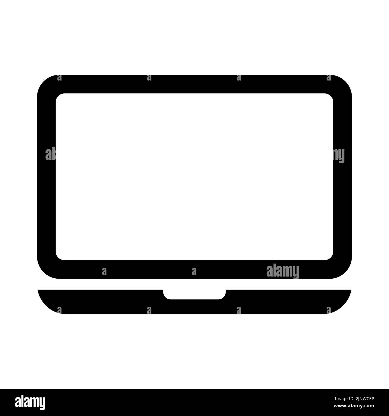 Laptop flat web icon, notebook computer technology symbol , blank ...