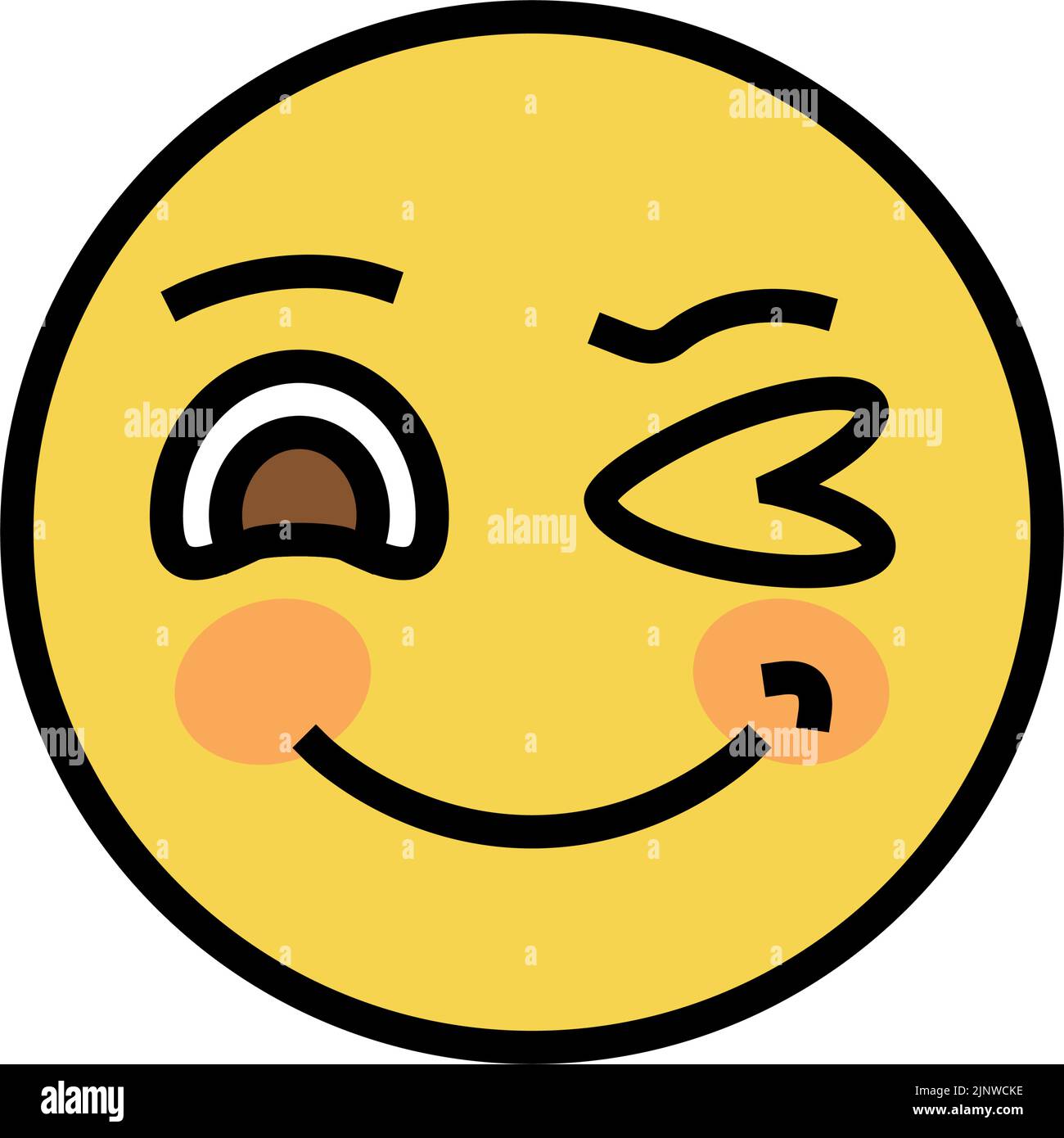 Wink Emoji Color Icon Vector Illustration Stock Vector Image And Art Alamy