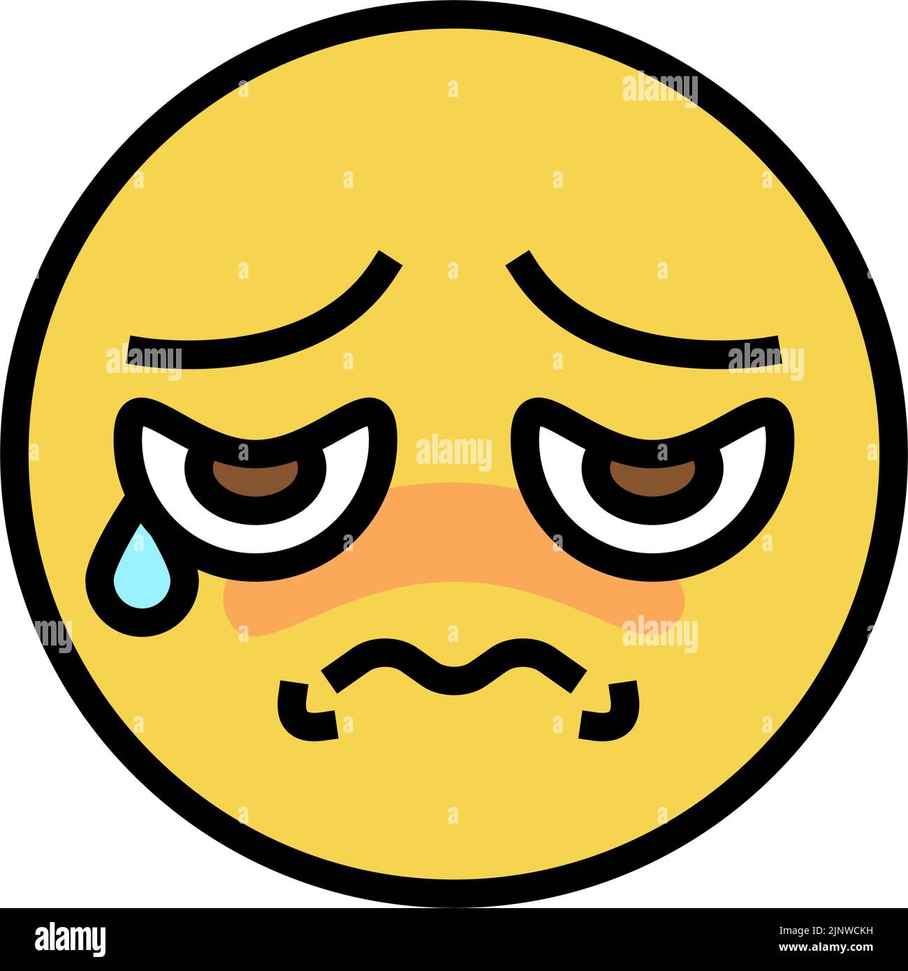 Sad confused emoticon color Cut Out Stock Images & Pictures - Alamy