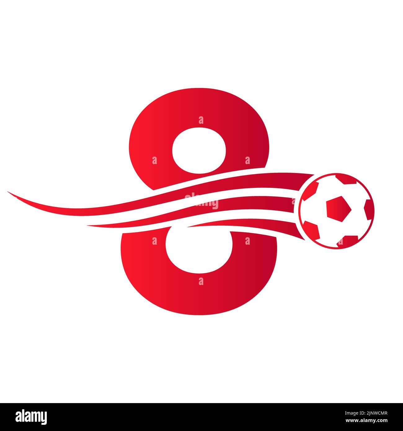 Soccer Football Logo On Letter 8 Sign. Soccer Club Emblem Concept Of ...
