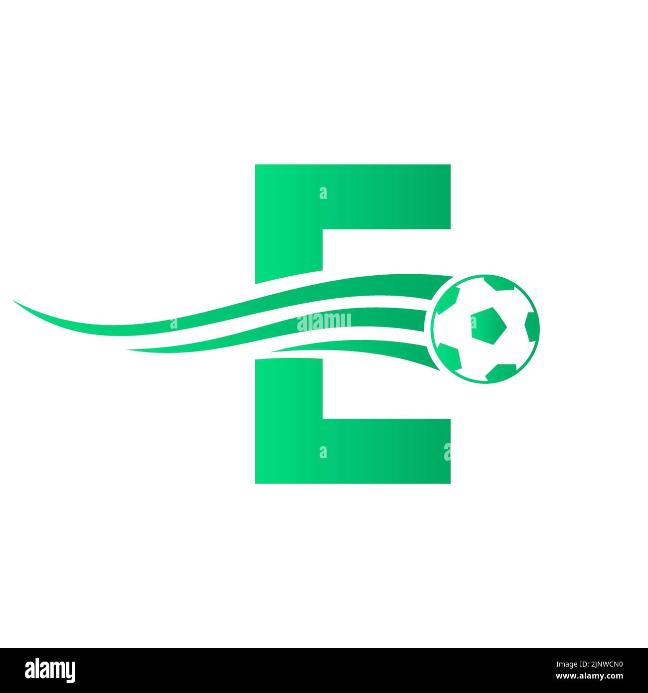 Soccer Football Logo On Letter E Sign. Soccer Club Emblem Concept Of ...