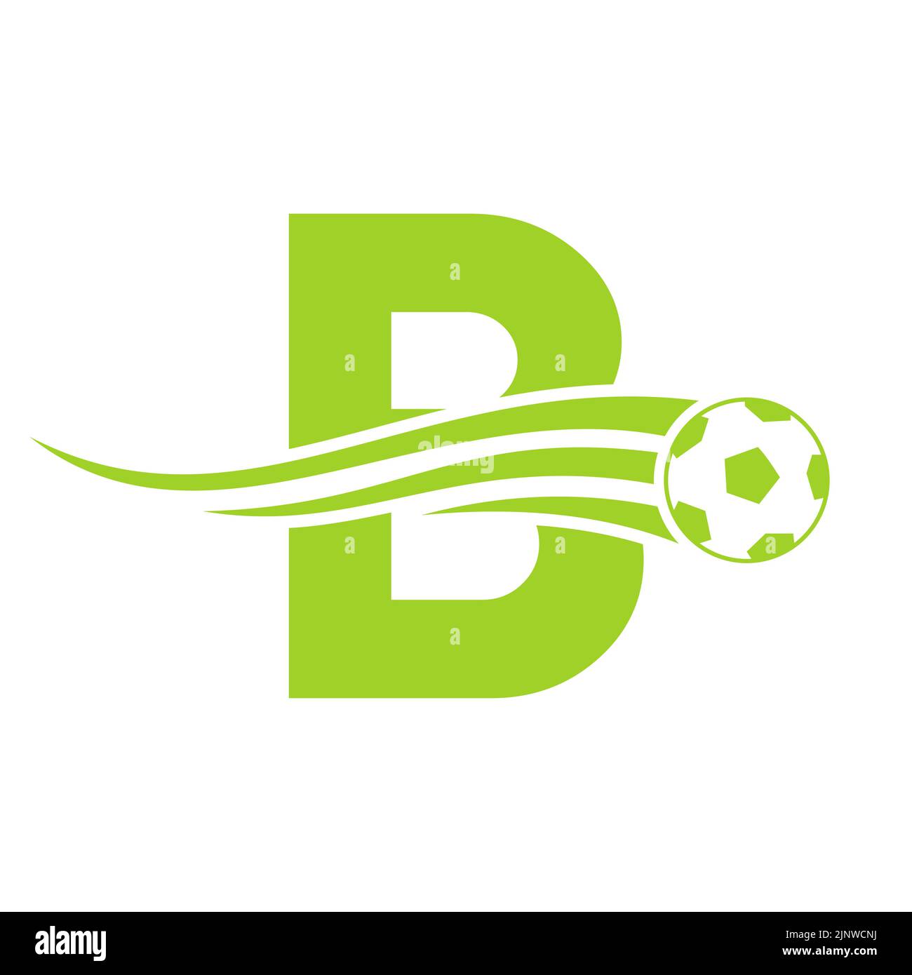 Soccer Football Logo On Letter B Sign. Soccer Club Emblem Concept Of ...