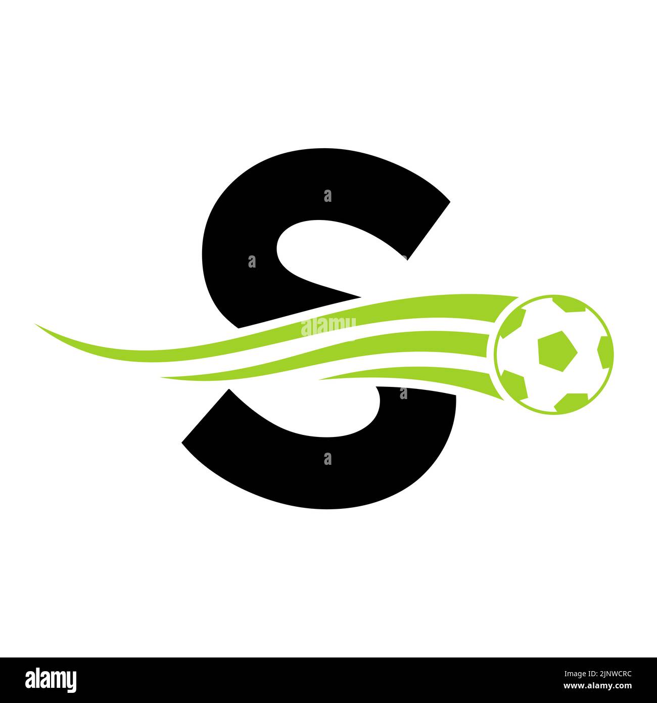 Soccer Football Logo On Letter S Sign. Soccer Club Emblem Concept Of ...
