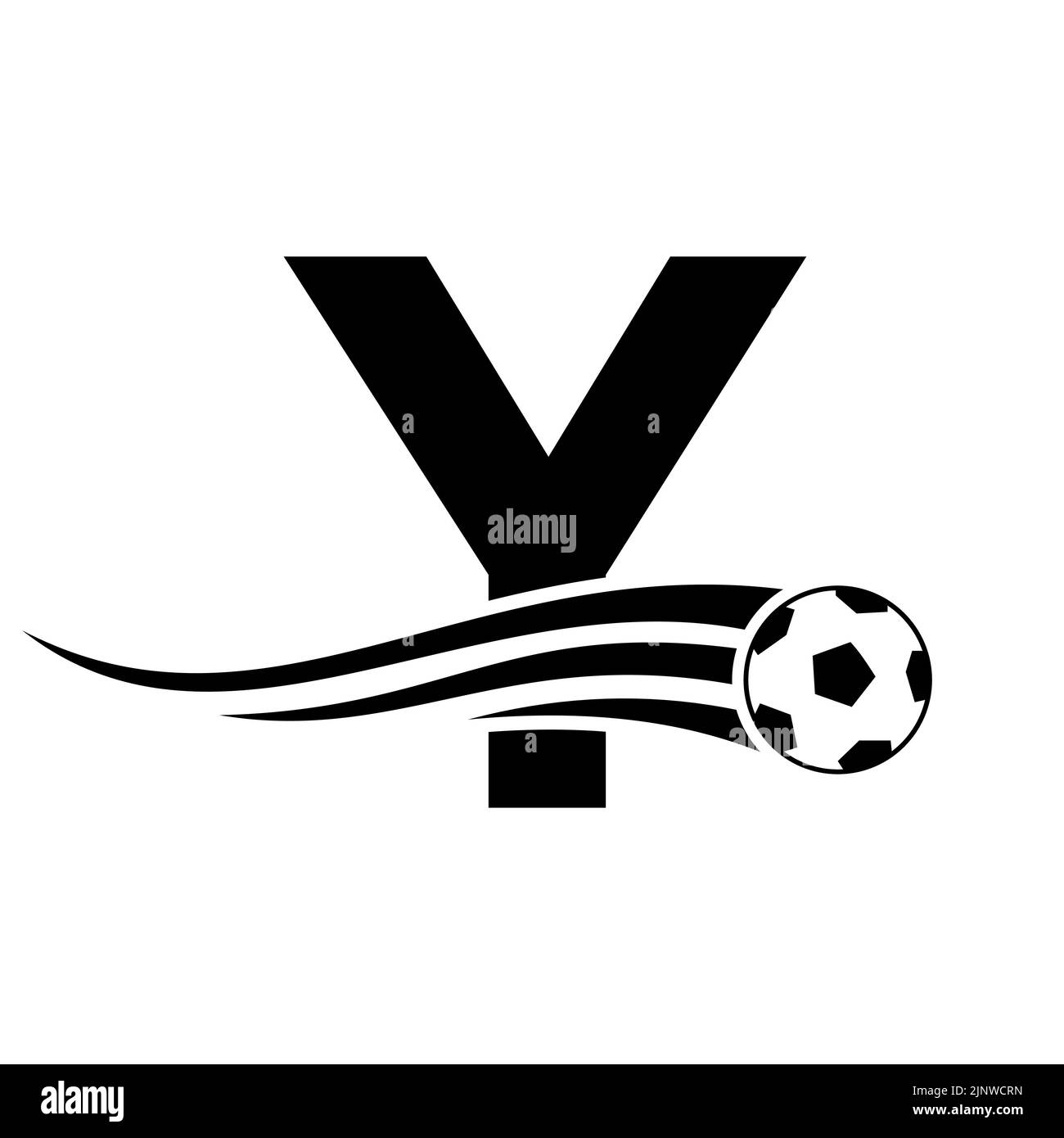 Soccer Football Logo On Letter Y Sign. Soccer Club Emblem Concept Of ...