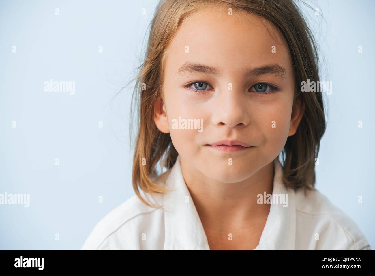 Eight year old girl smiling hi-res stock photography and images - Alamy