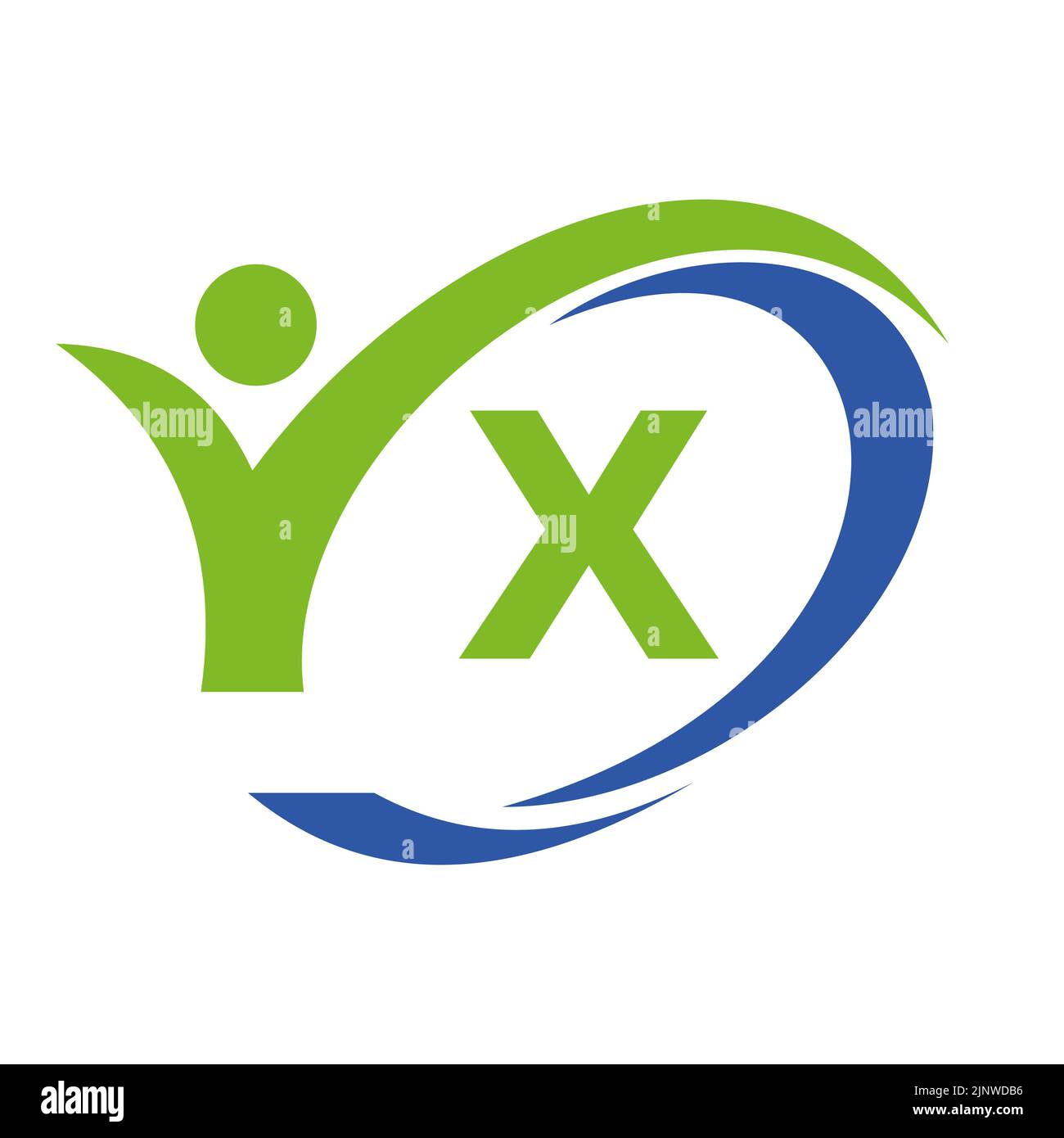 Initial Letter X Logo, Medical Design with Human Symbol. People ...