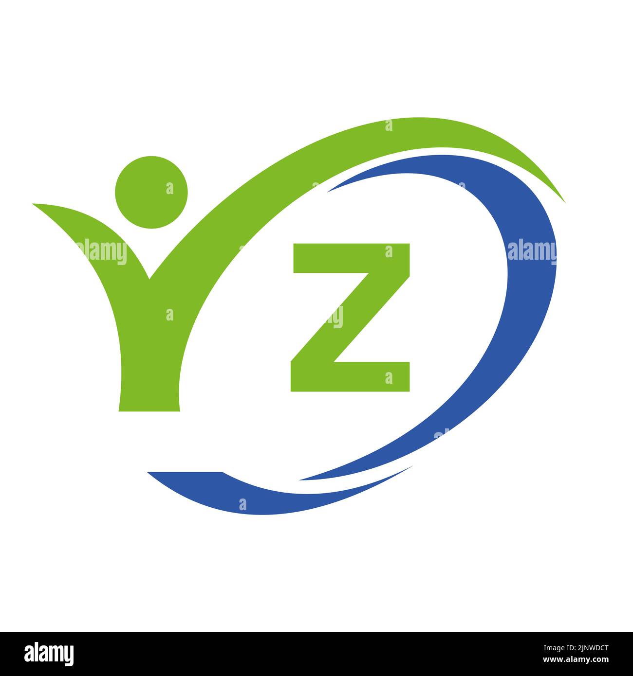 Initial Letter Z Logo, Medical Design with Human Symbol. People ...