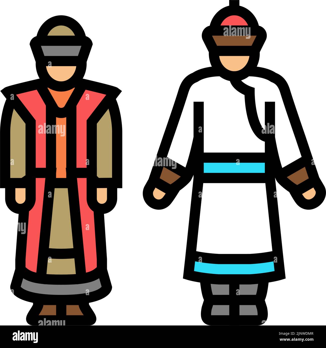 mongolia national clothes color icon vector illustration Stock Vector ... mongolia national clothes color icon vector illustration Stock Vector ...