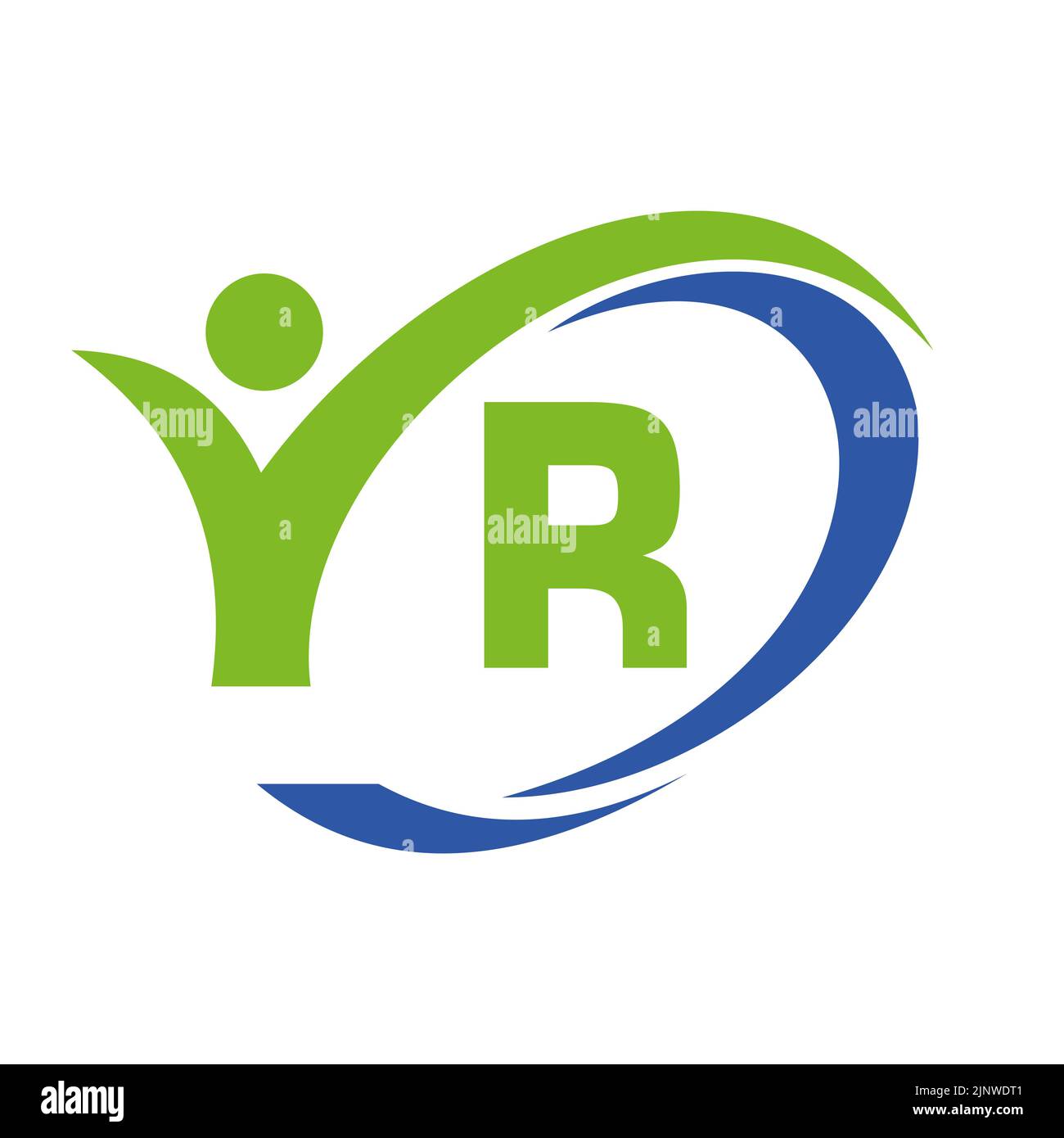 Initial Letter R Logo, Medical Design with Human Symbol. People ...