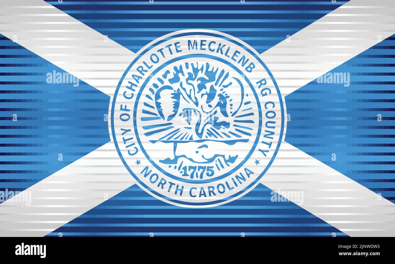 Shiny Grunge flag of the City of Charlotte - Illustration, Three ...