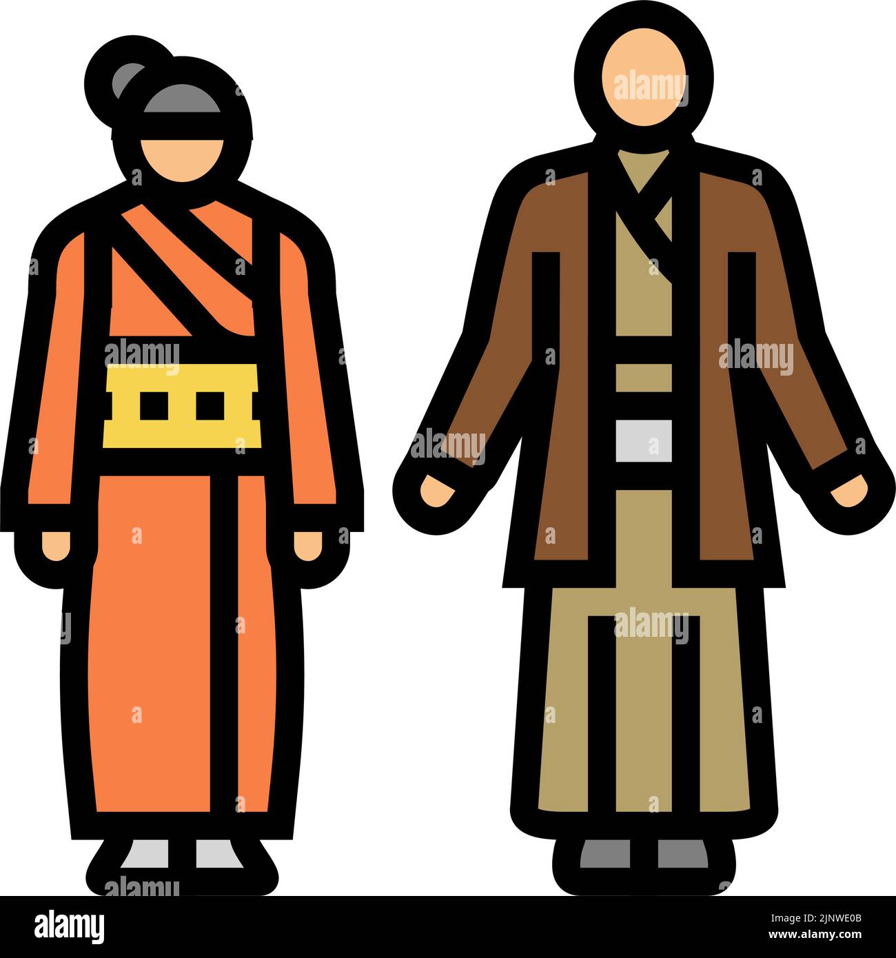 japanese national clothes color icon vector illustration Stock Vector ...