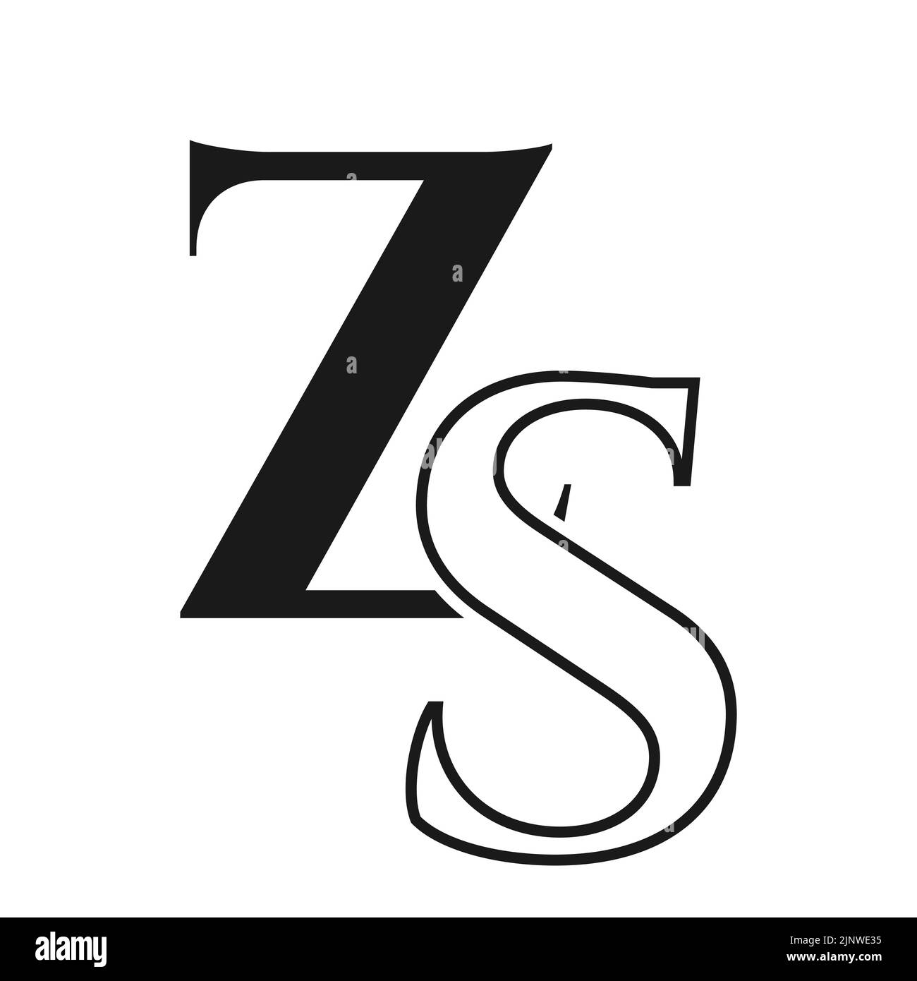 Initial Letter Sz Zs Logo Design Template Monogram Letter Zs Luxury Logo Design Vector