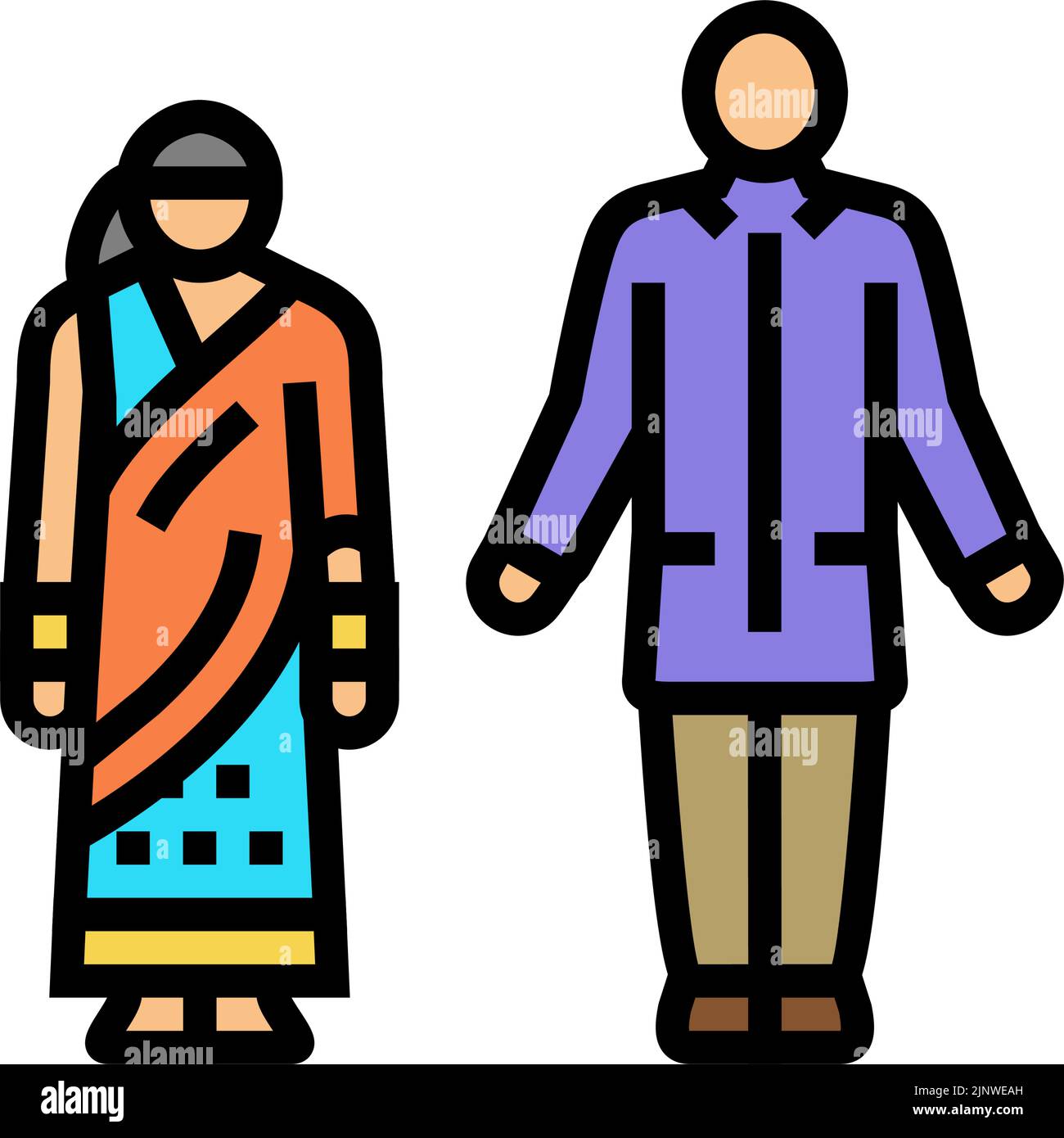 india national clothes color icon vector illustration Stock Vector ...