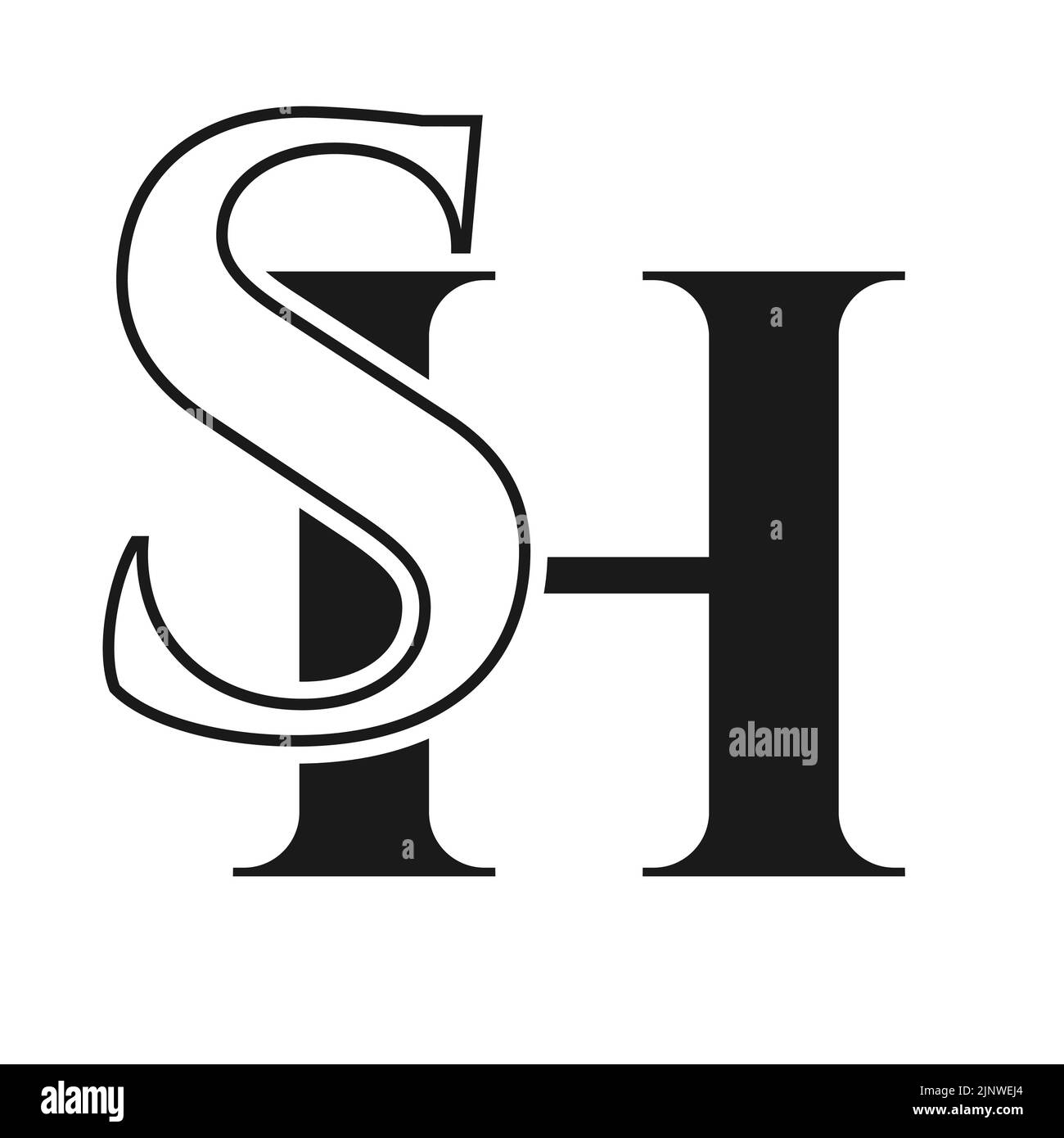 Initial Letter Sh Hs Logo Design Template Monogram Letter Hs Luxury
