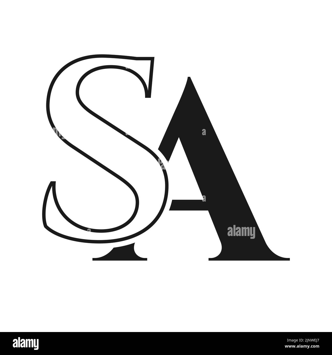 Initial letter SA, AS logo design template. Monogram Letter SA luxury ...