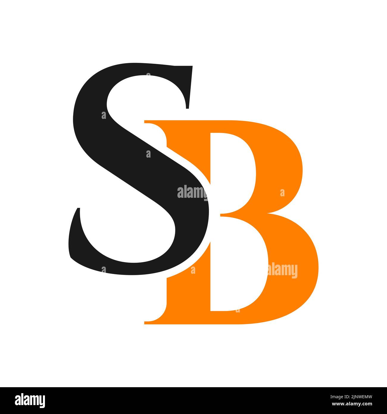 Initial letter SB, BS logo design template. Monogram Letter SB luxury ...