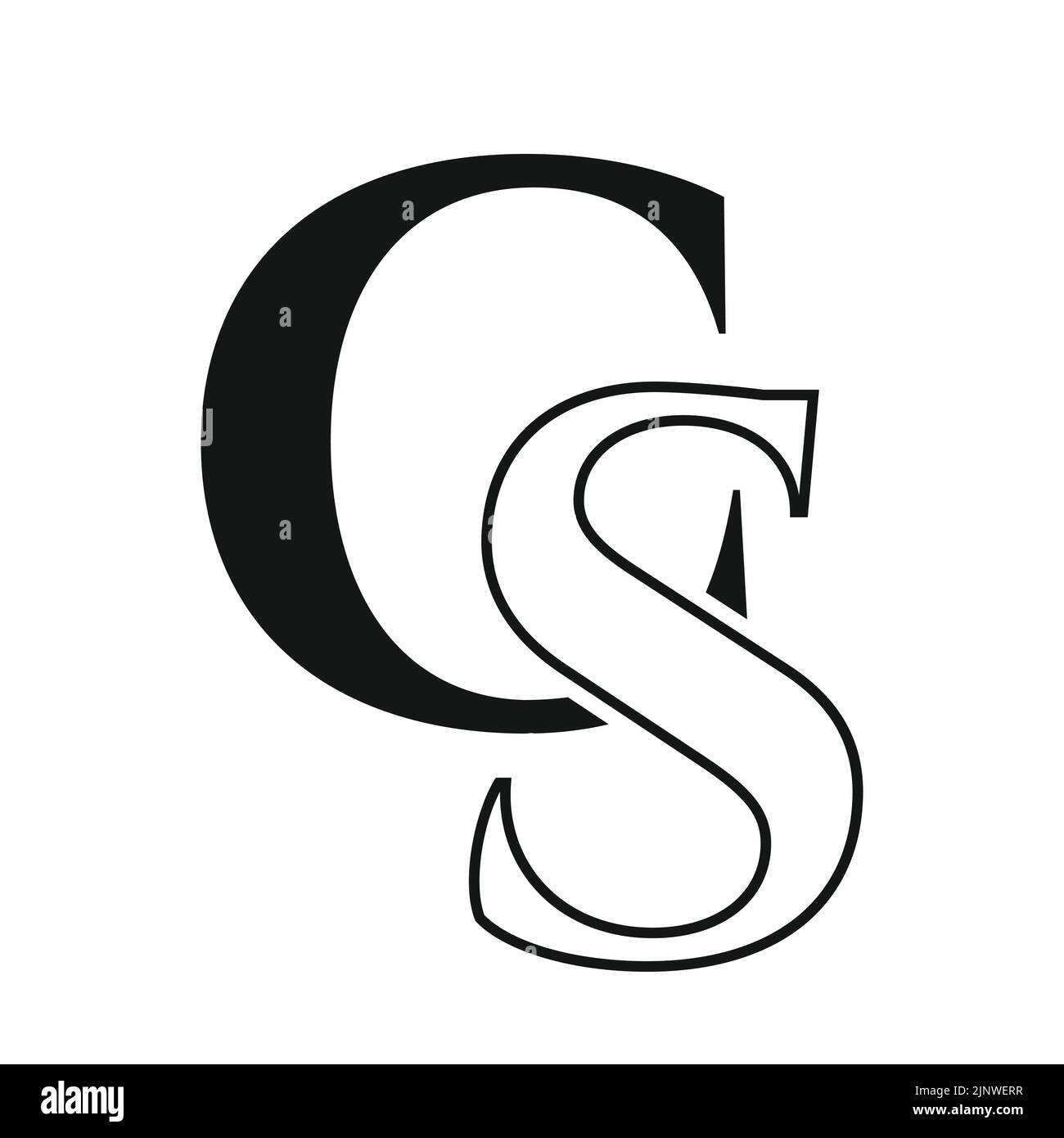 Initial letter SC, CS logo design template. Monogram Letter SC luxury ...