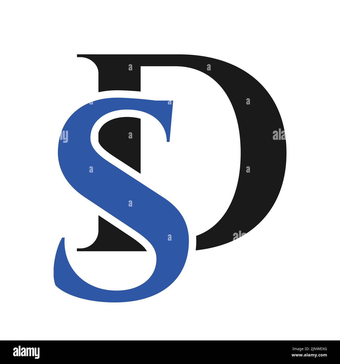 Initial letter SD, DS logo design template. Monogram Letter DS luxury logo design vector ...