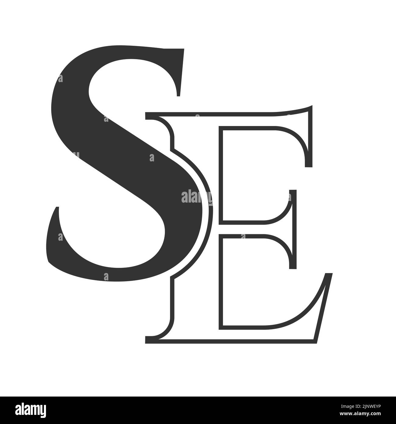 Initial es logo vector vectors Black and White Stock Photos & Images - Alamy