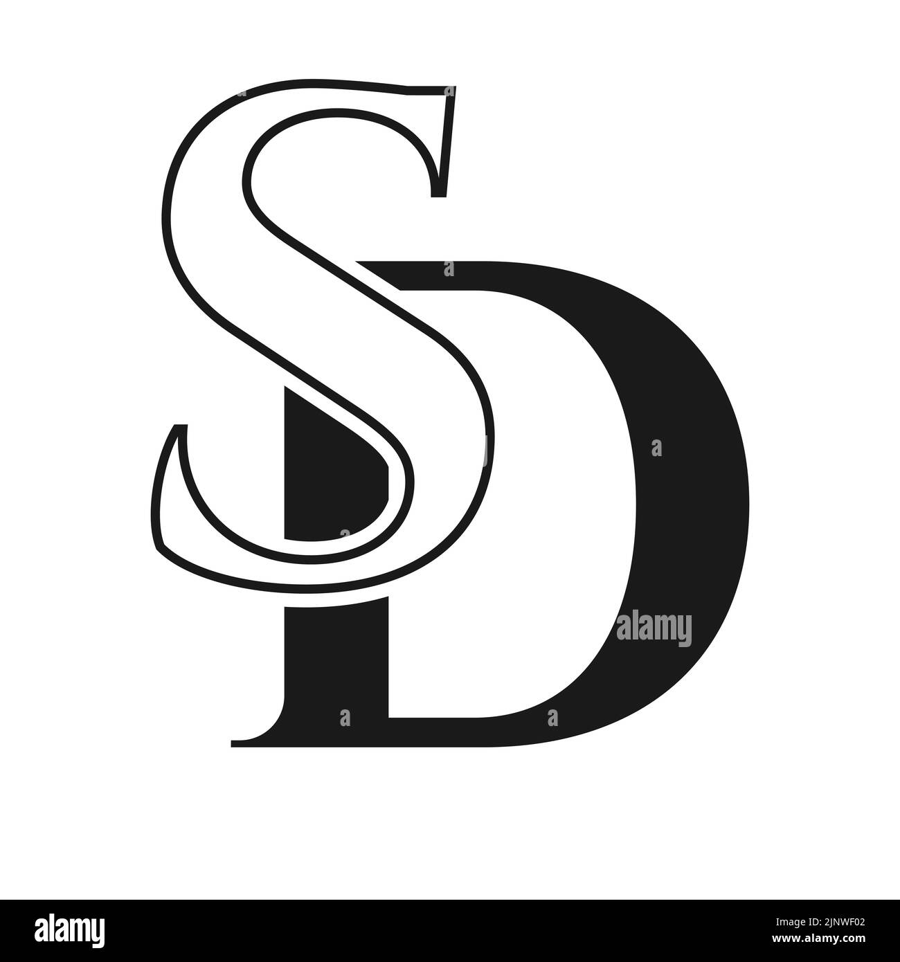 Initial letter SD, DS logo design template. Monogram Letter DS luxury logo design vector ...