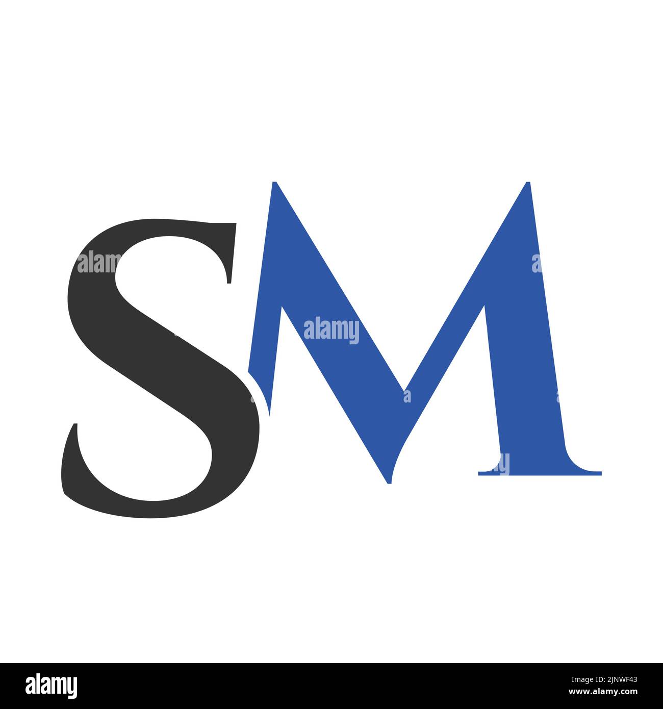 Initial letter SM, MS logo design template. Monogram Letter MS luxury ...