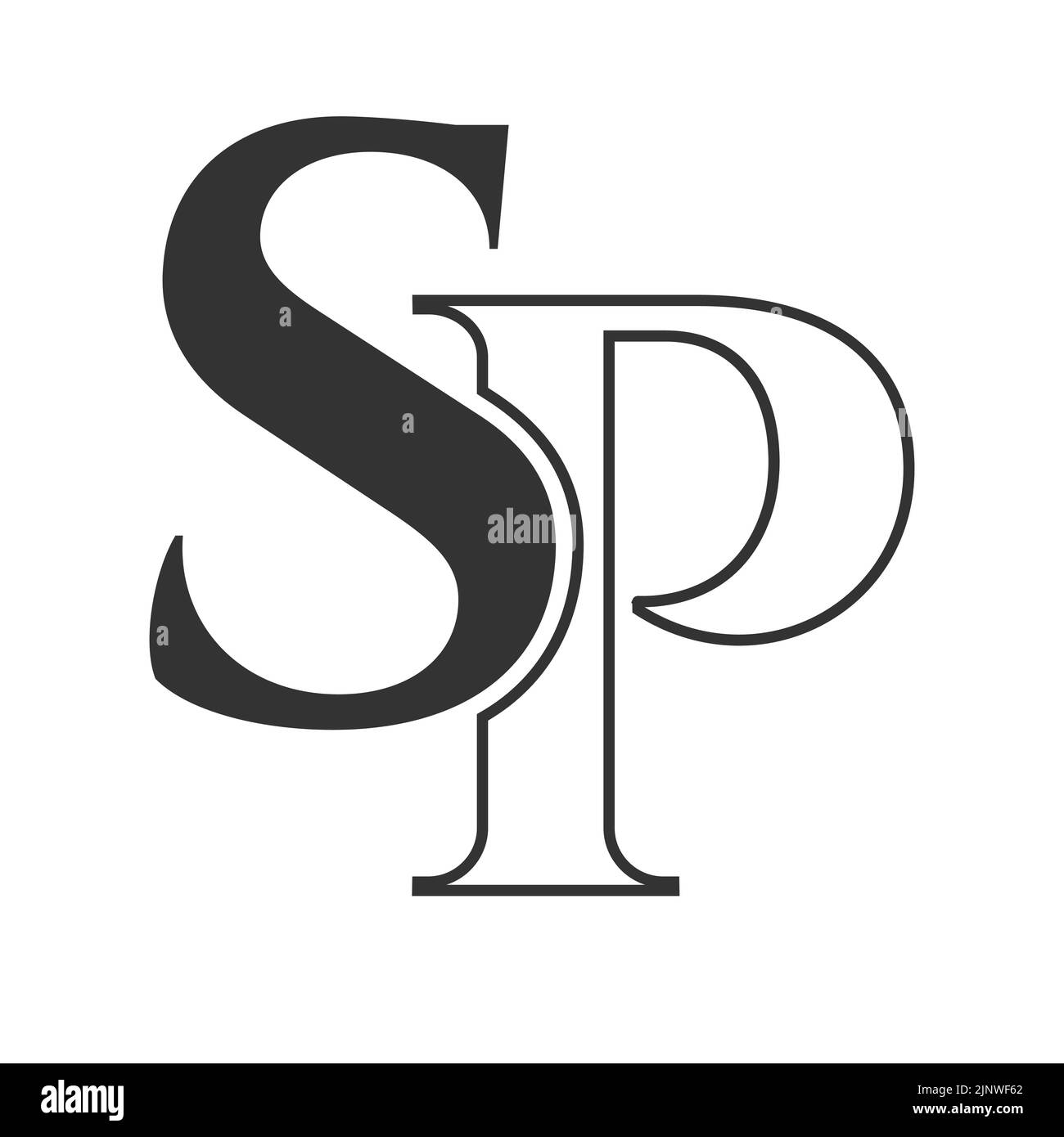 Initial letter SP, PS logo design template. Monogram Letter PS luxury logo design vector ...