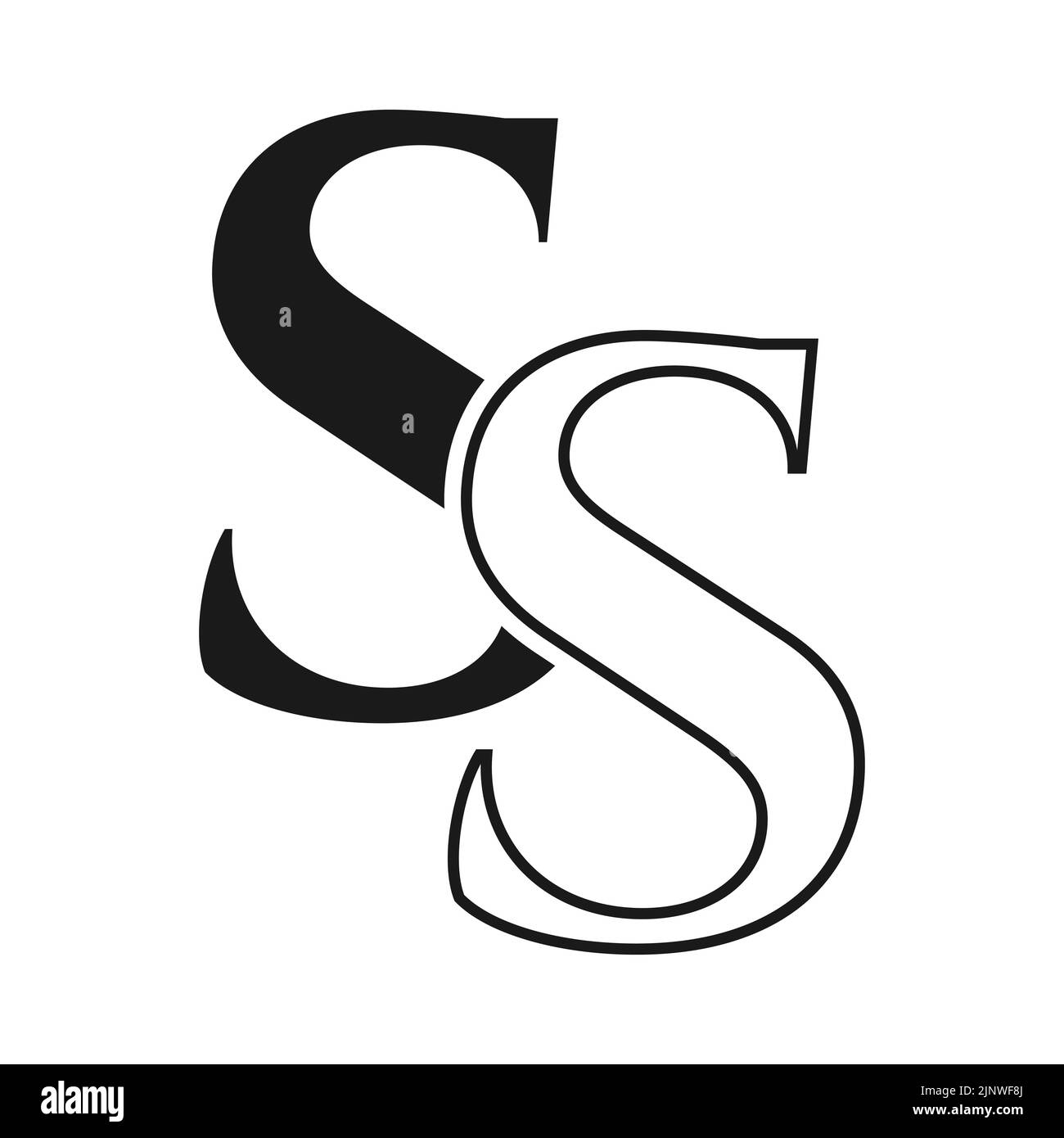 Initial letter SS, S S logo design template. Monogram Letter SS luxury ...