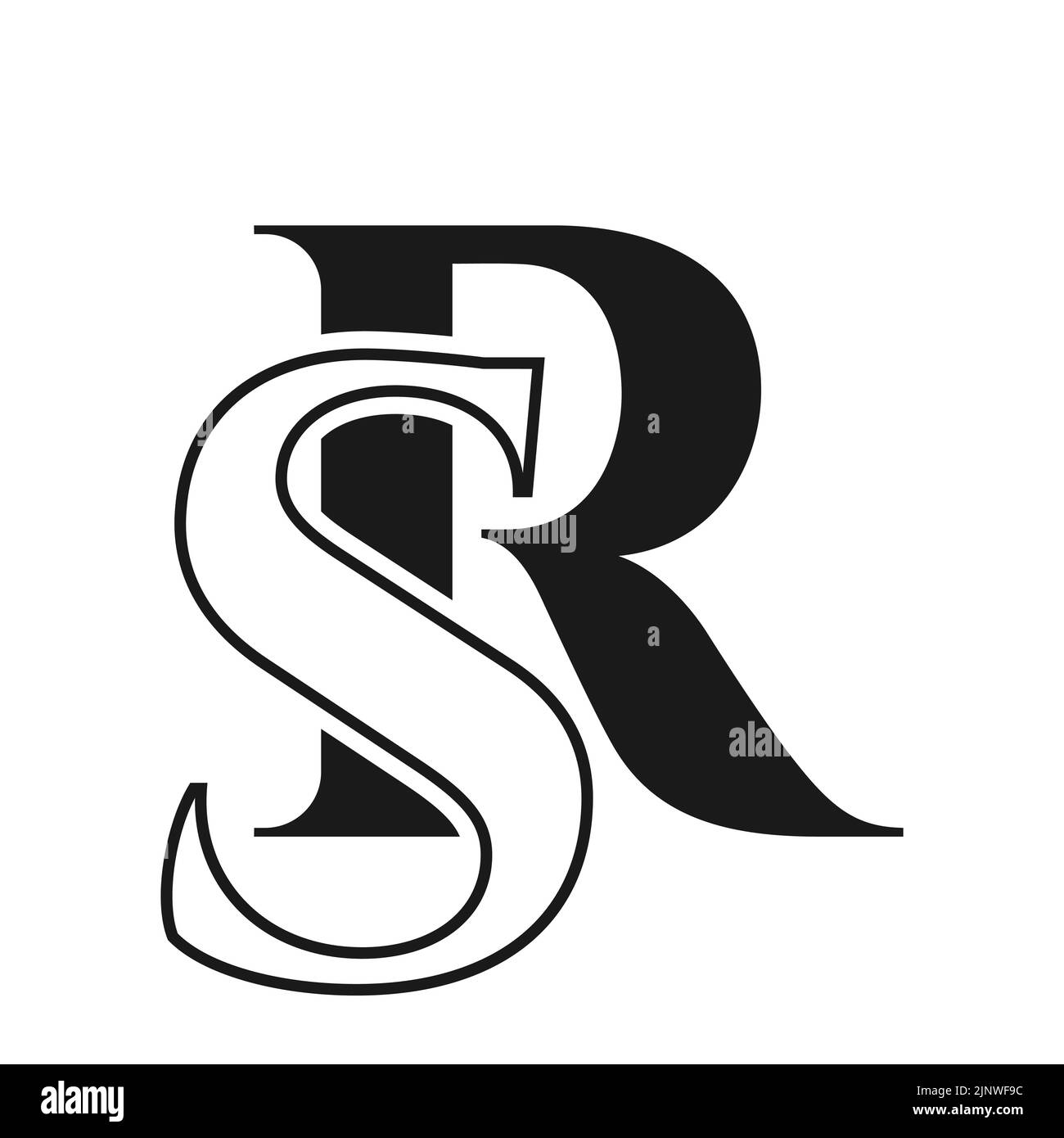 Initial letter SR, RS logo design template. Monogram Letter SR luxury logo design vector ...