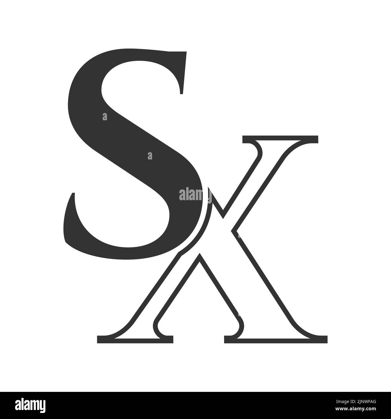 Initial letter SX, XS logo design template. Monogram Letter XS luxury ...
