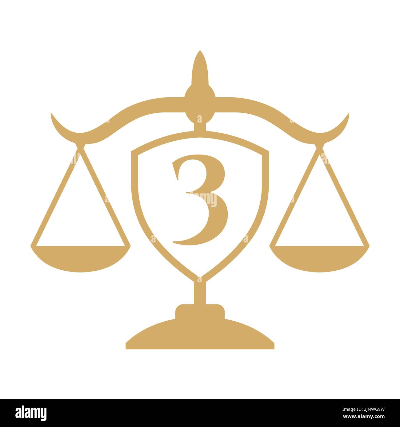 Law Firm Logo Design On Letter 3 with Shield Sign. Law Logo, Lawyer And ...