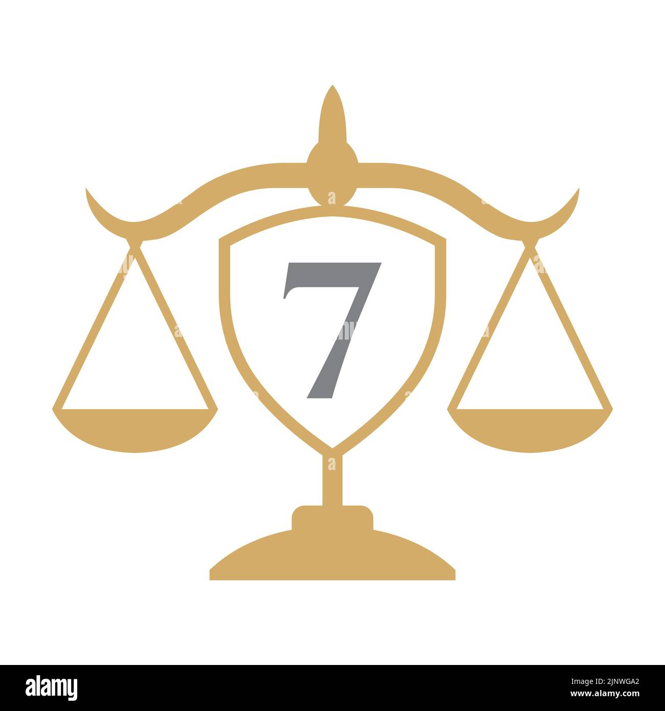 Law Firm Logo Design On Letter 7 with Shield Sign. Law Logo, Lawyer And ...