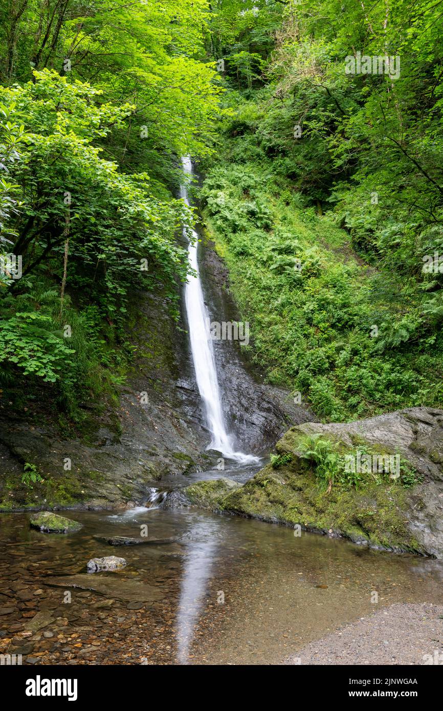 Long exposure of the White Lady waterfall on the river Lyd at Lyford ...