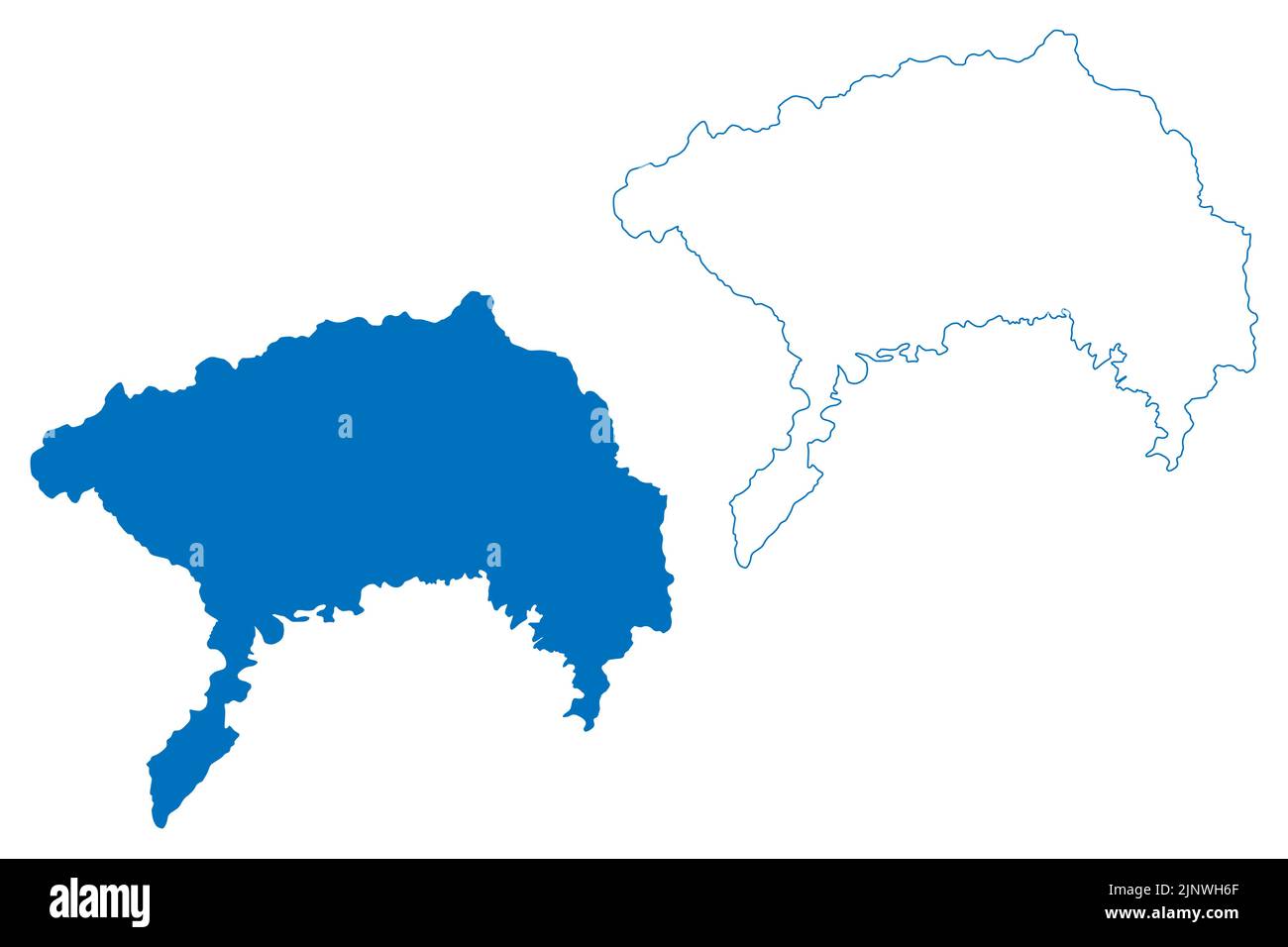 Lake Atitlan (Central America, Republic of Guatemala) map vector ...