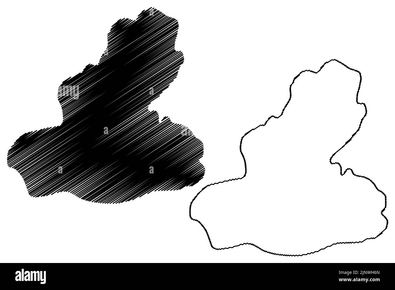 Perejil Island (Kingdom of Spain, Mediterranean Sea) map vector illustration, scribble sketch ...