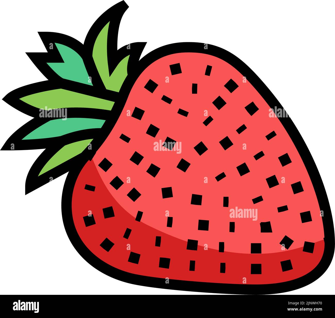 Strawberry Berry Color Icon Vector Illustration Stock Vector Image