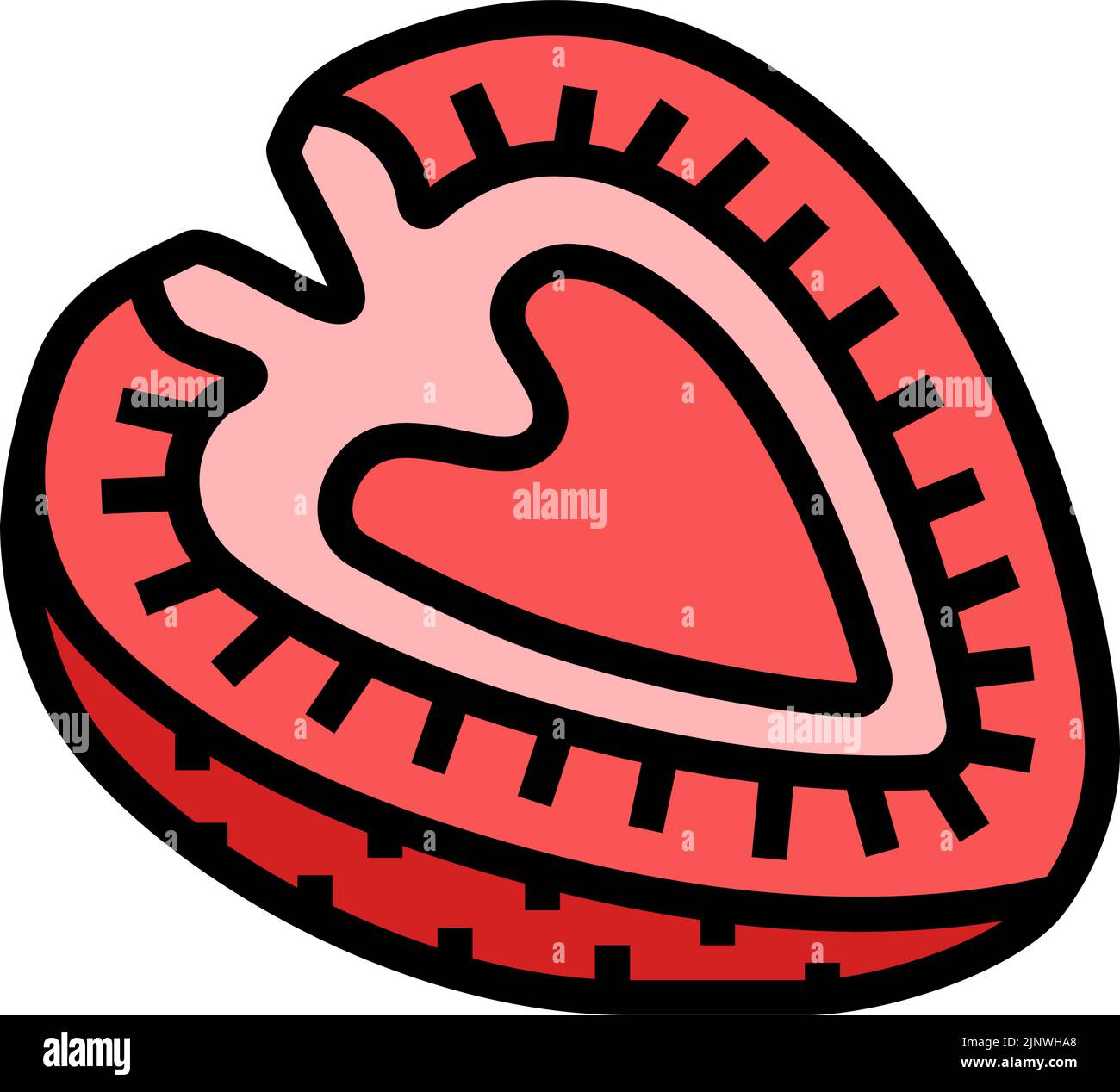cut strawberry color icon vector illustration Stock Vector Image & Art ...