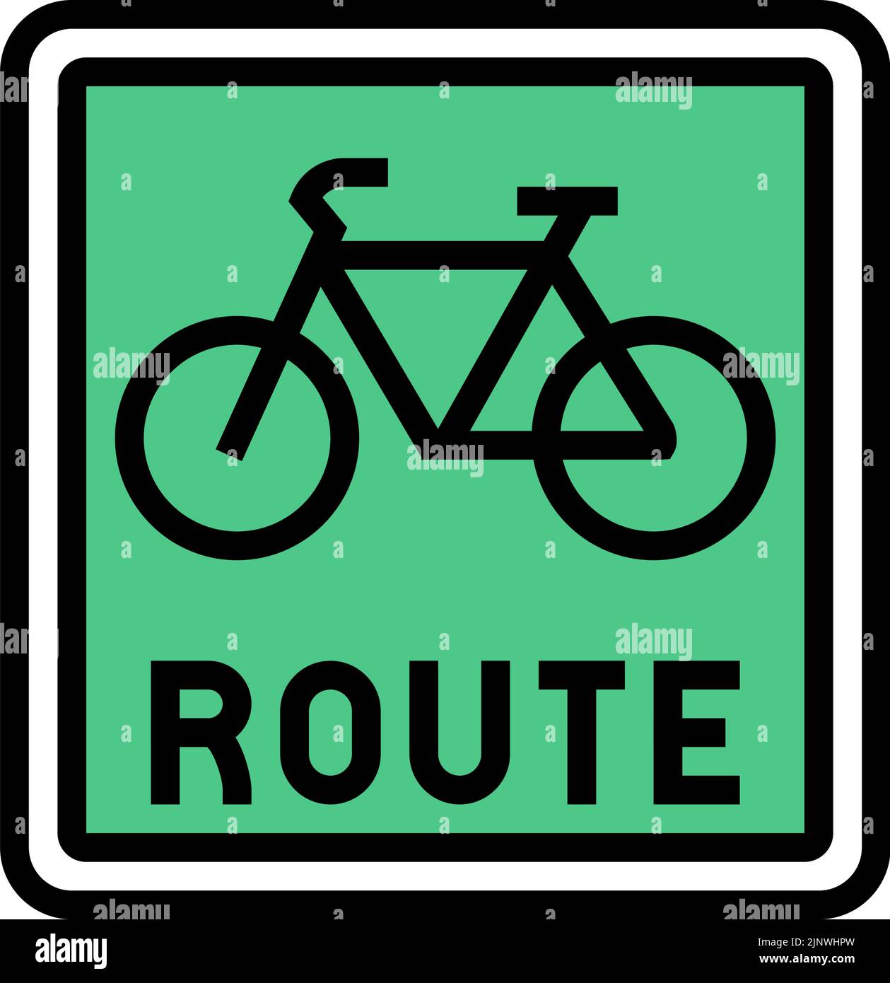 bicycle road sign color icon vector illustration Stock Vector Image ...
