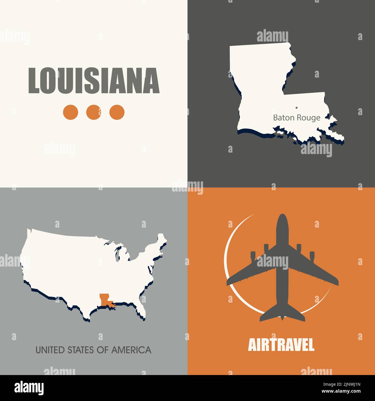 Flat design USA map. Tourism symbol. USA states air travel Stock Vector ...