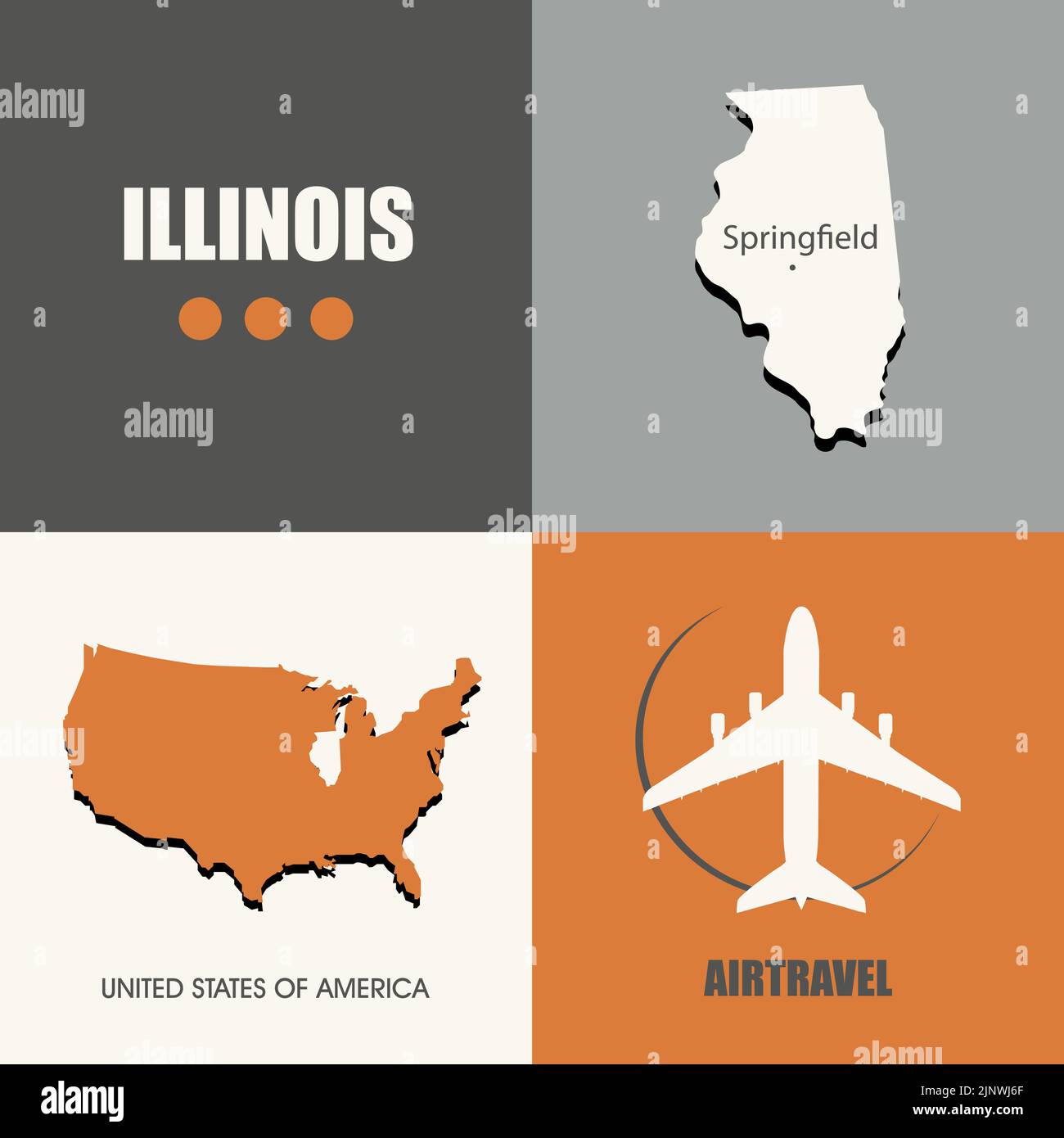 Flat design USA map. Tourism symbol. USA states air travel Stock Vector ...