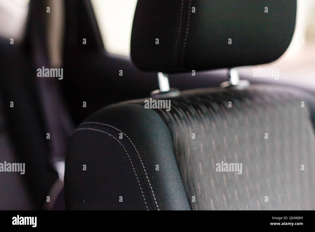 Textile seats in modern car. Interior detail Stock Photo - Alamy