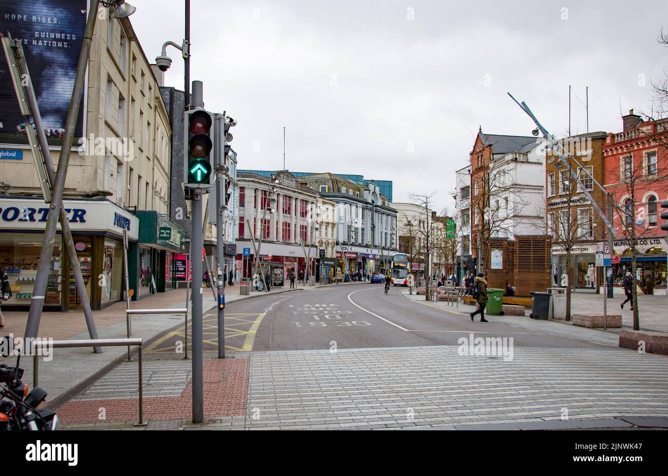 CORK, IRELAND. APRIL 04, 2022. St. Patrick Street. Old city center ...