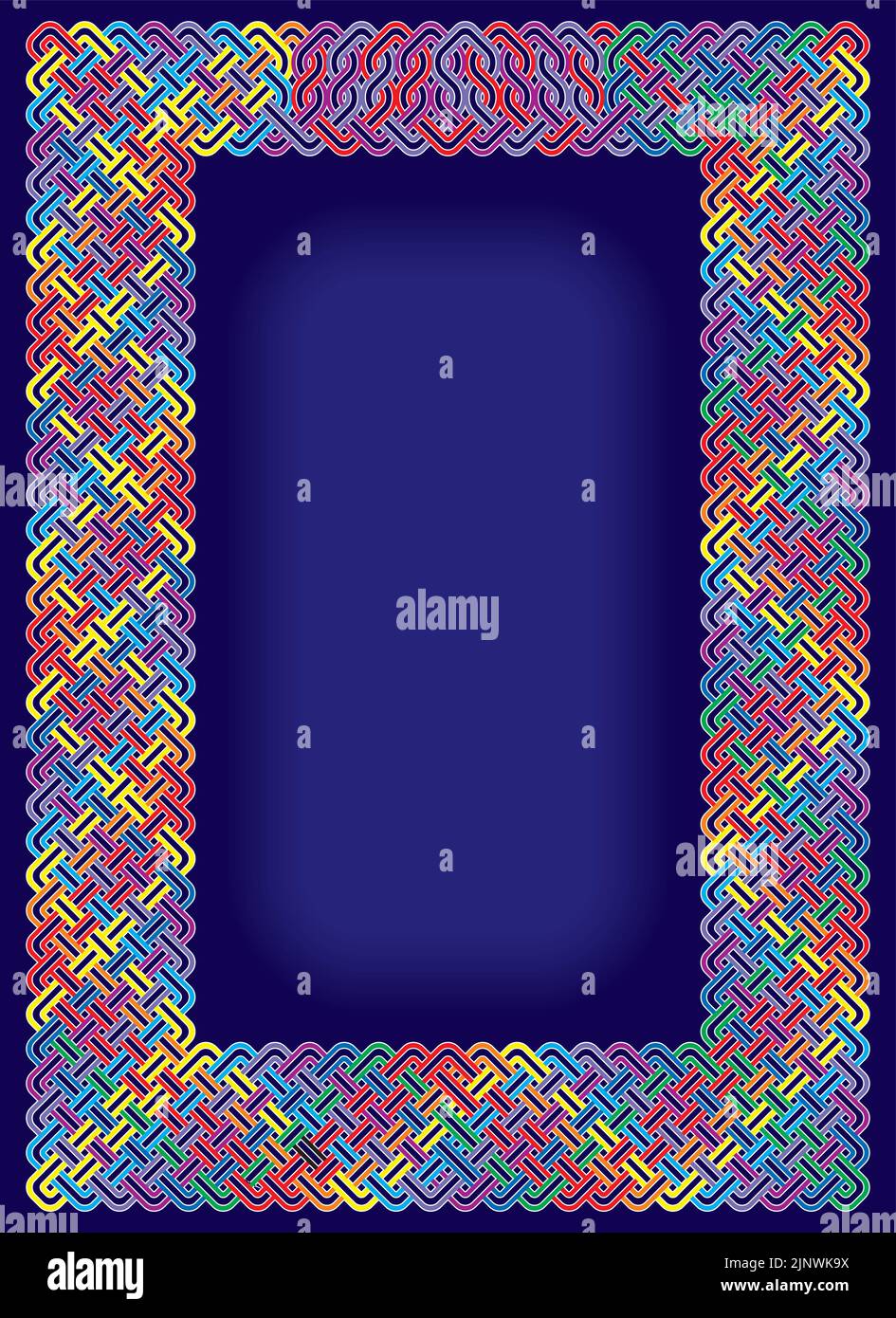 Braid lines. Wicker border, colored knotted pattern, Ornate book cover ...