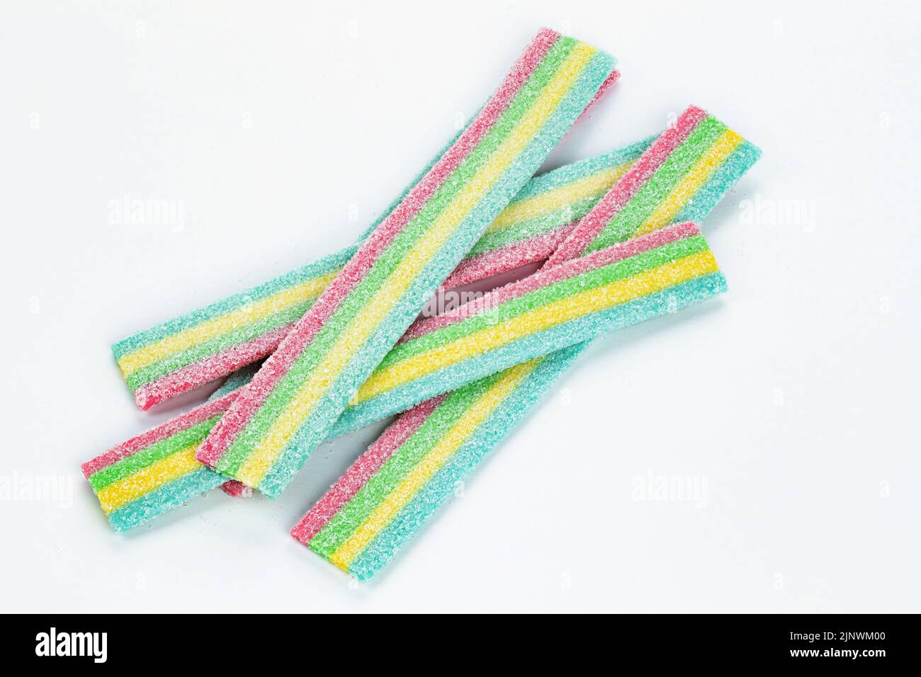 Licorice Candy. Sweet gummy sticks with different flavor, on white ...