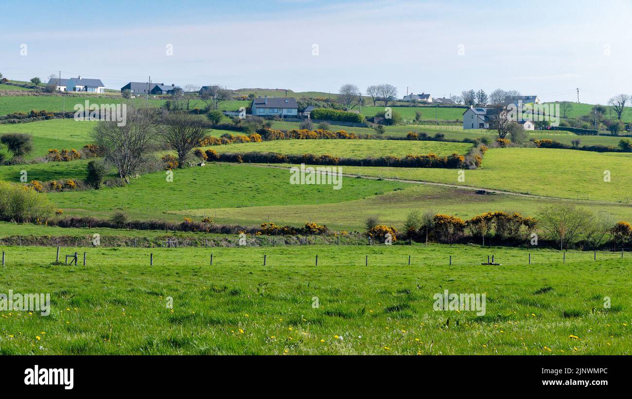 Green landscape with farming village hi-res stock photography and ...