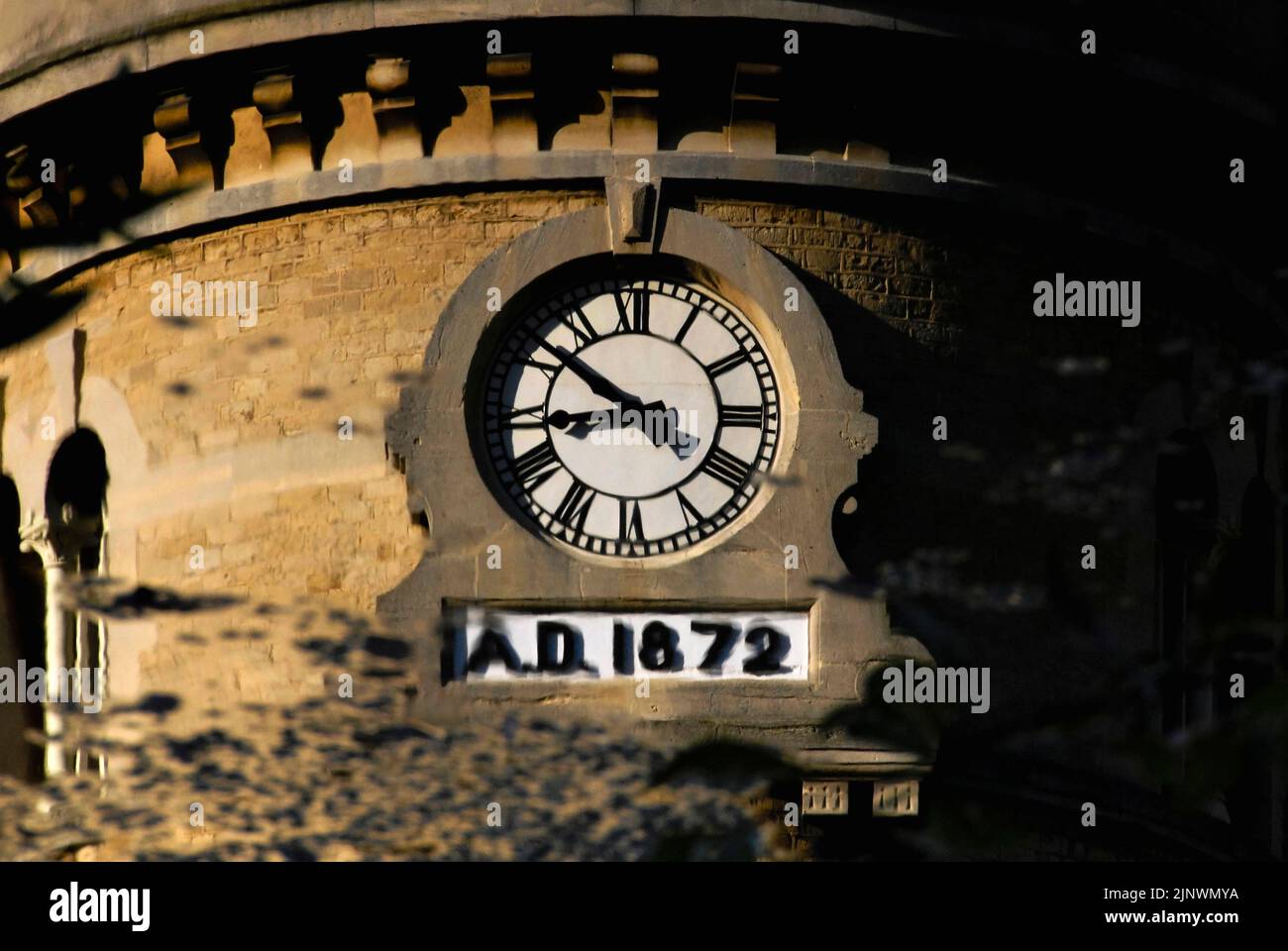 Time for reflection: the construction date 1872 on the clock tower at ...