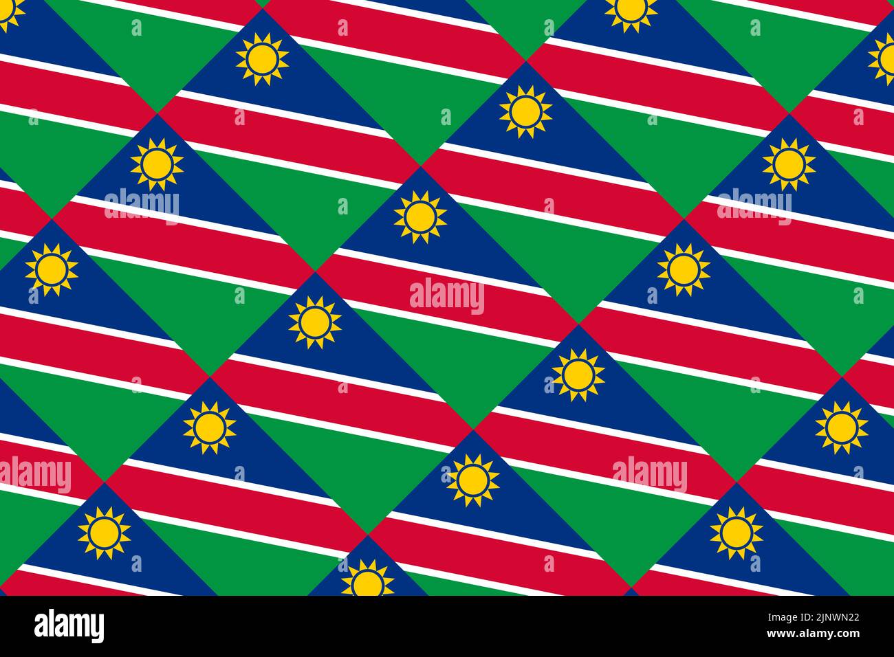 Geometric pattern in the colors of the national flag of Namibia. The ...
