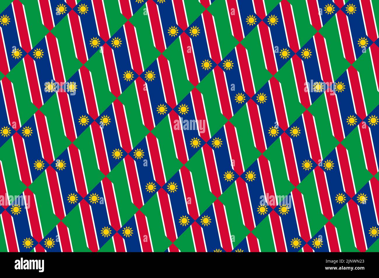 Geometric pattern in the colors of the national flag of Namibia. The ...