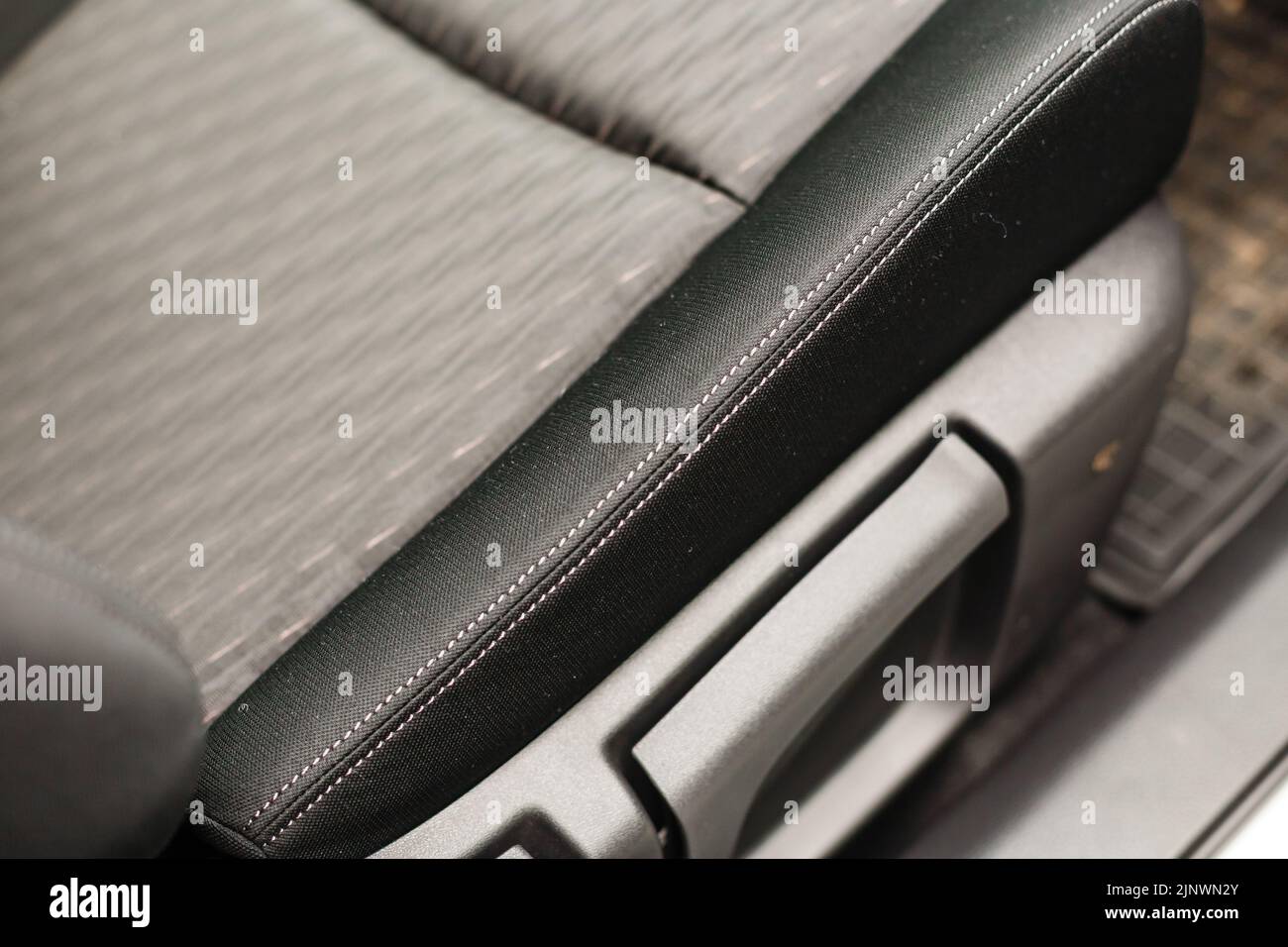 Textile seats in modern car. Interior detail Stock Photo - Alamy